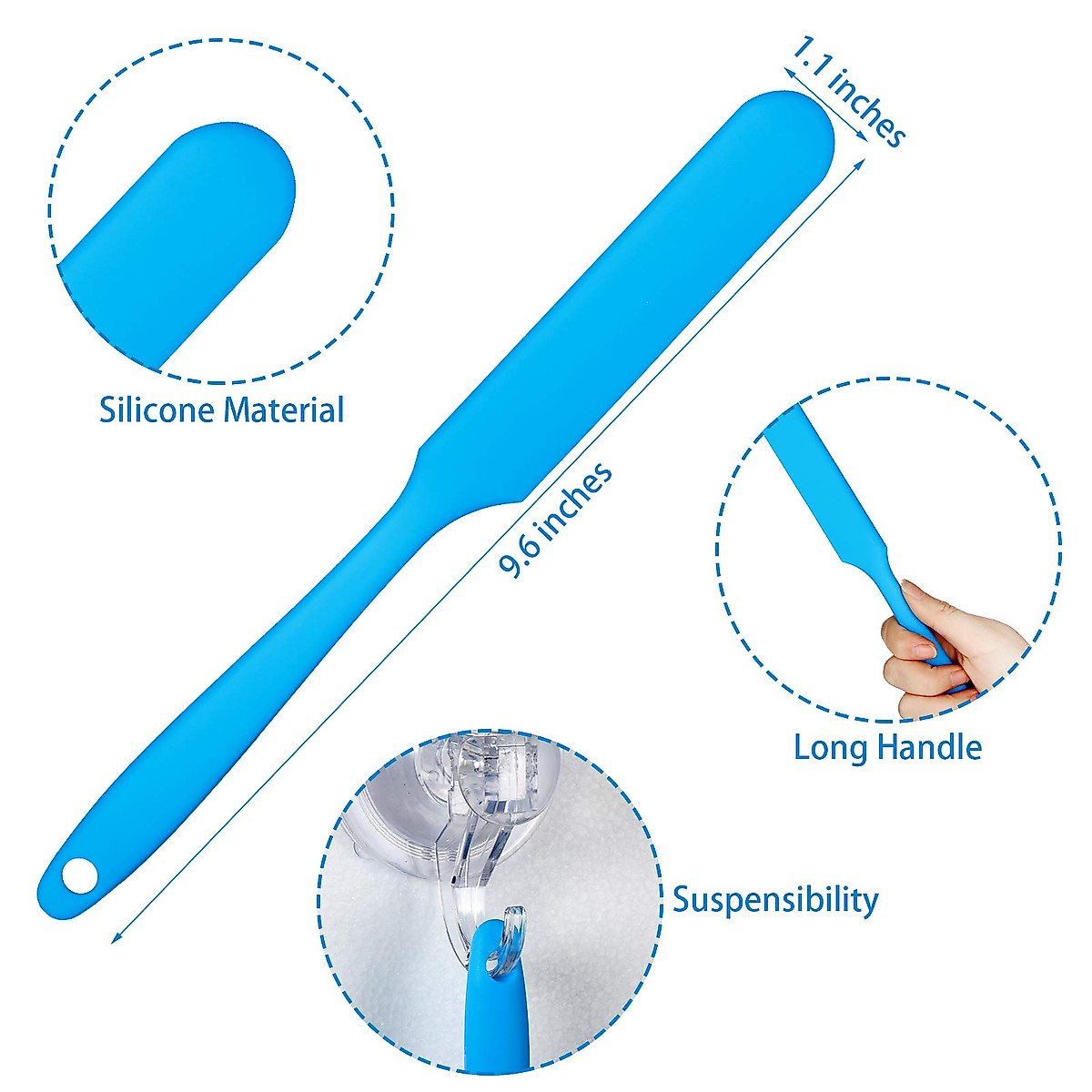 5 Pieces Non Stick Wax Spatulas Large Hard Wax Sticks Silicone Spatula Hair Removal Waxing Applicator Reusable Scraper for Home Salon Body Use, 5 Colors