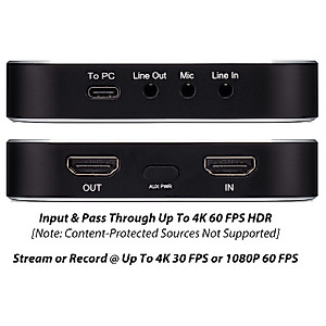 ClearClick 4K HD Video Capture Box Ultimate (USB Edition) - Record & Live Stream 4K30 or 1080P from 4K60 HDR HDMI Gaming Systems, Camcorders, DSLRs