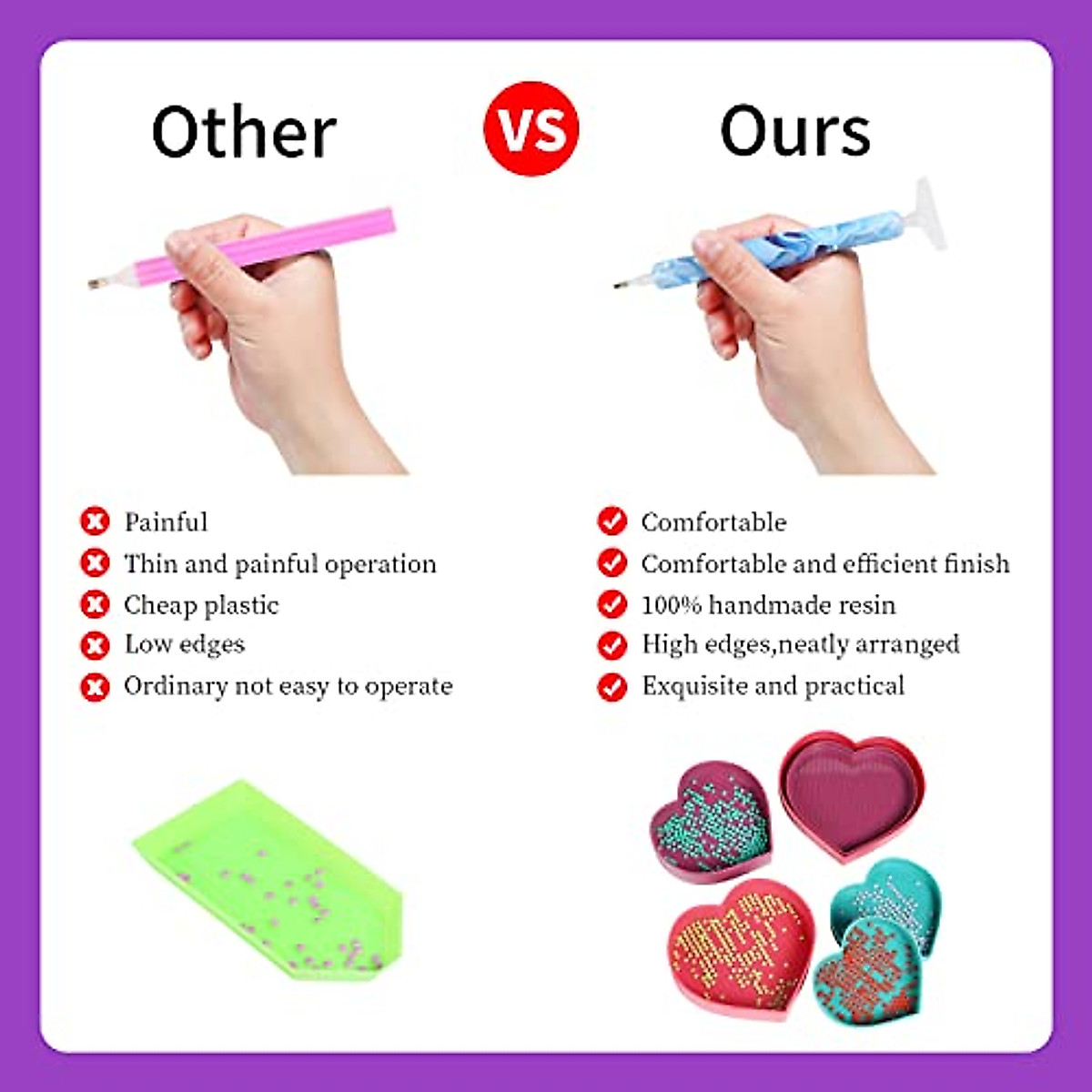 Douorgan 120 Slots Diamond Painting Storage Containers Upgraded Accessories and Tools Pen Tray, Diamond Painting Tools Organizer, Shockproof Diamond Art Storage Case, Jewelry Beads Storage Box