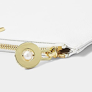 KATIE LOXTON Bridal Stone Love Laughter and Happily Ever After Womens Vegan Leather Clutch Pouch Pearl Color