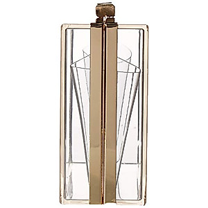 Jessica McClintock Women's Lucinda Lucite Clutch w/Pouch, Rose Gold