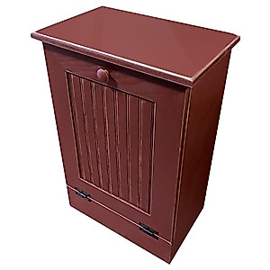 Sawdust City Solid Pine Tilt-Out Trash Bin Holder (Old Burgundy)