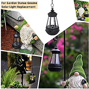 2 Pack Replacement Solar Light Parts 10 Lumens Warm White Waterproof LED Lanterns for Outdoor DIY Fairy Garden Decor Gnomes Outdoor Statues Replacement Lanterns