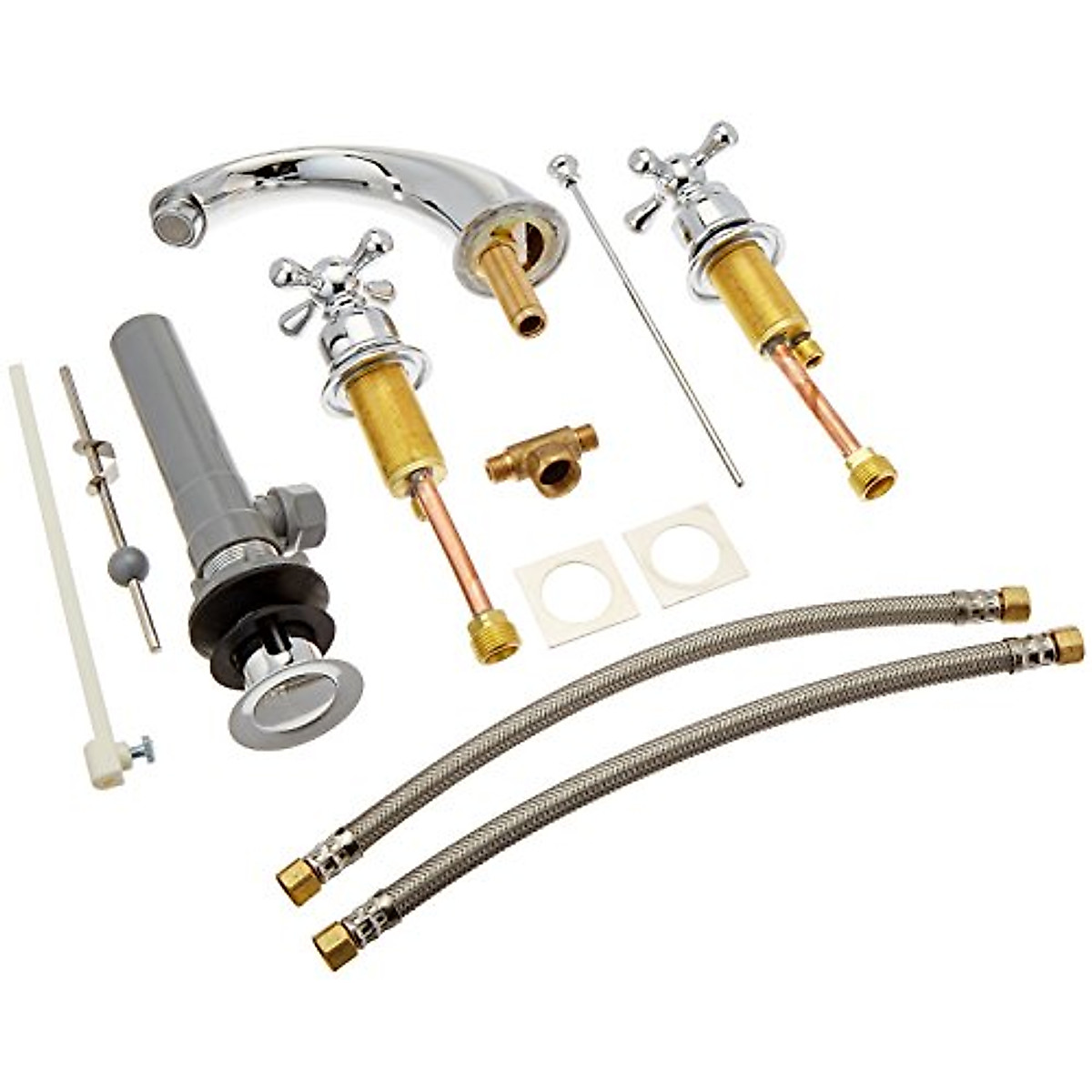 Elements of Design EB961AX Mini Widespread Lavatory Faucet with Retail Pop-Up, 5-3/4" in Spout Reach, Polished Chrome