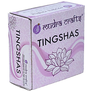 Meditation Bell - Tingsha Cymbals with Straps - Meditation Chime Tibetan Bell for Healing Yoga Meditation in a Box by Mudra Crafts, Tibet Mantra 2.5 Inches