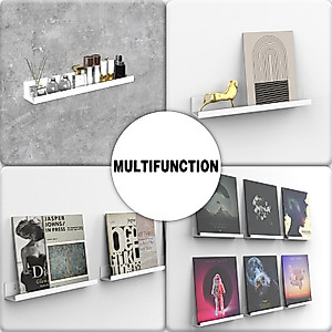 Adeptus Mechanicus 12-inch Vinyl Record Wall Mount,8 Pack Acrylic White Album Record Holder Display,Kids Bookshelf,A Collector's Item for Music Record Enthusiasts