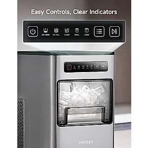 HiCOZY Countertop Ice Maker, Ice in 6 Mins, 24 lbs/Day, Portable & Compact Gift with Self-Cleaning, for Apartment/Cabinet/Kitchen/Office/Camping/RV（Gray Green）