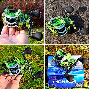 ERYUE 18+1BB Baitcasting Reel,18+1 BB Ball Bearing 7.2:1 Portable Fishing Reel Baitcasting Reel Left/Right Hand Fishing Bait Casting Reel