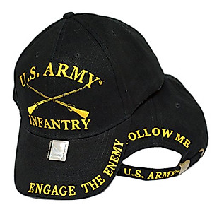 Moon US Army Infantry Crossed Rifles Branch Insignia Embroidered Hat Follow Me Engage Premium Quality Dad Hat For Men Women