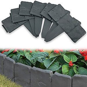 Garden Landscape Edging Border, Garden Borders and Edging for Landscaping Imitation Stone Effect Look, Interlocking DIY Lawn Edging and Landscape Border (20)