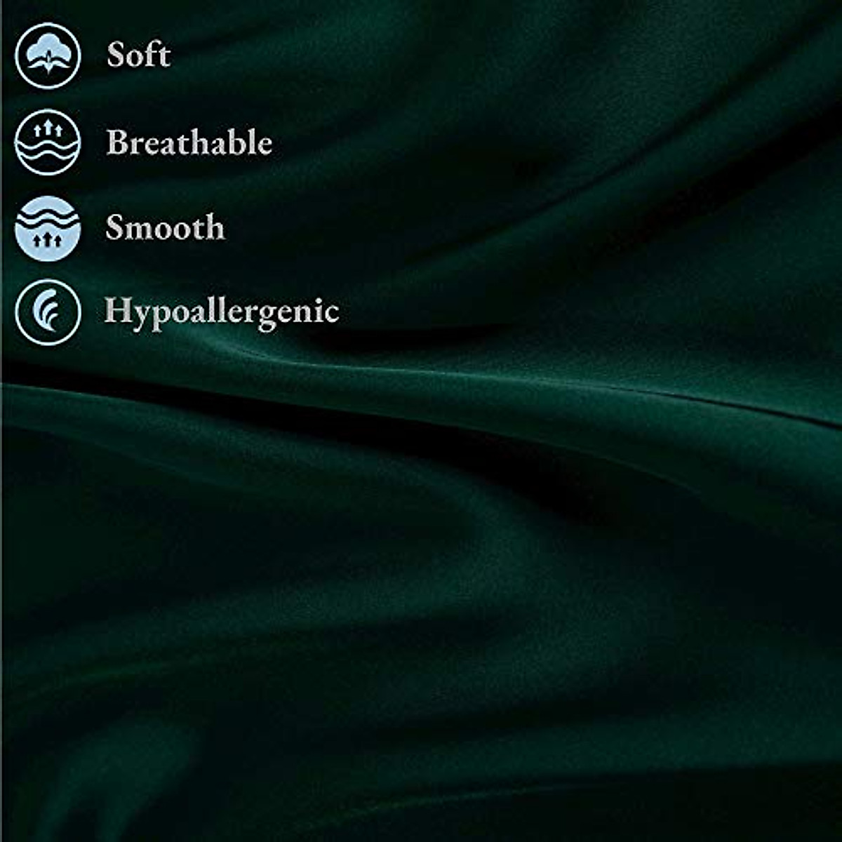 BEIJOEY 100% Mulberry Silk Pillowcase 2 Pack for Hair and Skin,with Hidden Zipper,Both Sides 19 Momme 600 Thread Count Natural Silk Pillow Cover,Soft Breathable Smooth (Dark Green, Standard 20''x26'')