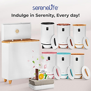 SereneLife Counter Towel Warmer Bucket - with Customized Fragrance for Spa and Bathroom, Luxury Towel Heater, Auto Shut off, Fits 1 large Towel, Blanket, Bathrobe, PJs (Rose Gold)