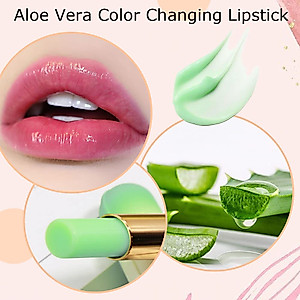 evpct 2Pcs Crystal Flower Jelly Color Changing Lipstick Tinted Lip Balm Magic Lipstick Lip Gloss with Flower inside Clear Flower PH Glitter Crystal Jelly Lipstick labiales magicos 24 horas originales