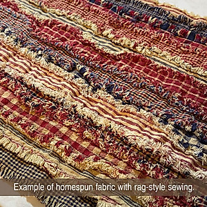 Americana Red Stripe Homespun Cotton Fabric by JCS - Sold by The Yard