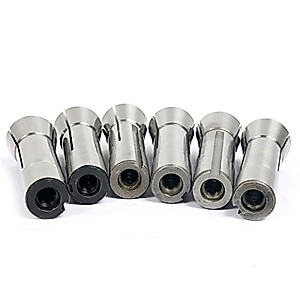 8MILELAKE 1/8-3/4" Precision R8 Collets 6pcs Mill Chuck Holder for Bridgeport .0006