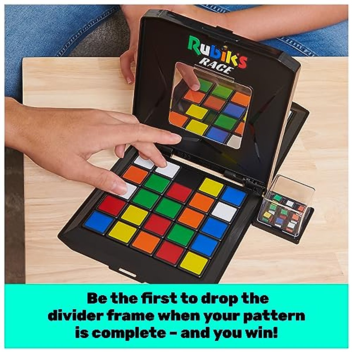 Rubik’s Race, Classic Fast-Paced Strategy Sequence Brain Teaser Travel Board Game Two-Player Speed Solving Face-Off, for Adults & Kids Ages 7 and up