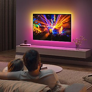 Greenstell TV Wall Mount with LED Lights, Tilt TV Mount for 37"-75" Flat/Curved TVs, Low Profile Wall Mount TV Bracket Fit 16"-24" Stud, Max VESA 600x400mm, Holds up to 132lbs