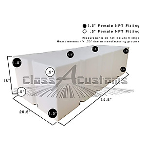 Class A Customs | T-12500 | One (1) RV Fresh Water 125 Gallon Tank, Grey Water | Ribbed for Extra Support