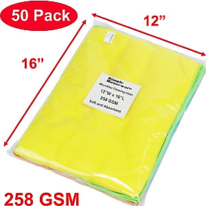 50 Pack - SimpleHouseware Microfiber Cleaning Cloth (12" x 16")