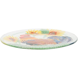 Pavilion- Rooster Sunflower 11" Round Serving Plate