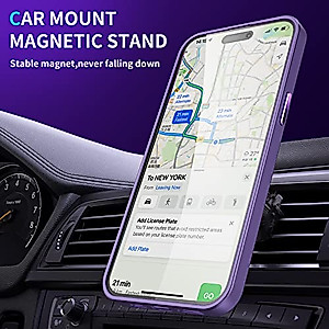 niufoey Magnetic Kickstand Case for iPhone 14 Pro Max,[Compatible with MagSafe] [Silicone Bumber & Hard Back] [Glitzy Camera Frames] Cute Slim Kickstand Cover 6.7 inch for Women Men-Purple