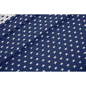 Sterling Creek Dawson Star Muslin Cotton Blanket Three Layers Lightweight Breathable Gauzy Blanket for Adults, All Season (Throw, Navy)