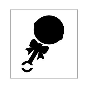 Baby Rattle Stencil 4 Inch Shaker Noise Maker Toy Newborn Shower Design Reusable Sheet for DIY craft crafting card making cookie cake airbrushing small miniature MIN210