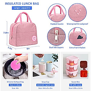 JSVSLTD 28pcs Bento Lunch Box Kit, 3 Layer Stackable Leakproof Lunch Container for Office Work Picnic (Pink)