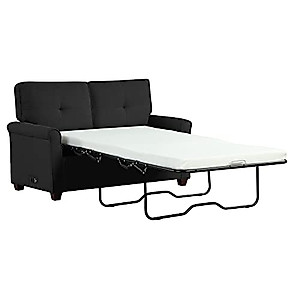 LifeStyle Solutions Convertible Sofa, Black