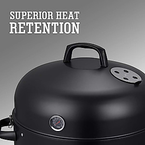 SUNLIFER 20.5 Inch Vertical Charcoal Smoker and Grill Combo, Heavy-Duty BBQ Smokers for Outdoor Cooking Camping