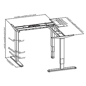 VIVO Electric Motor Sit Standing Height Adjustable Corner 3 Leg Desk Frame, Frame Only, Sit Stand Ergonomic L Frame, DESK-V133E
