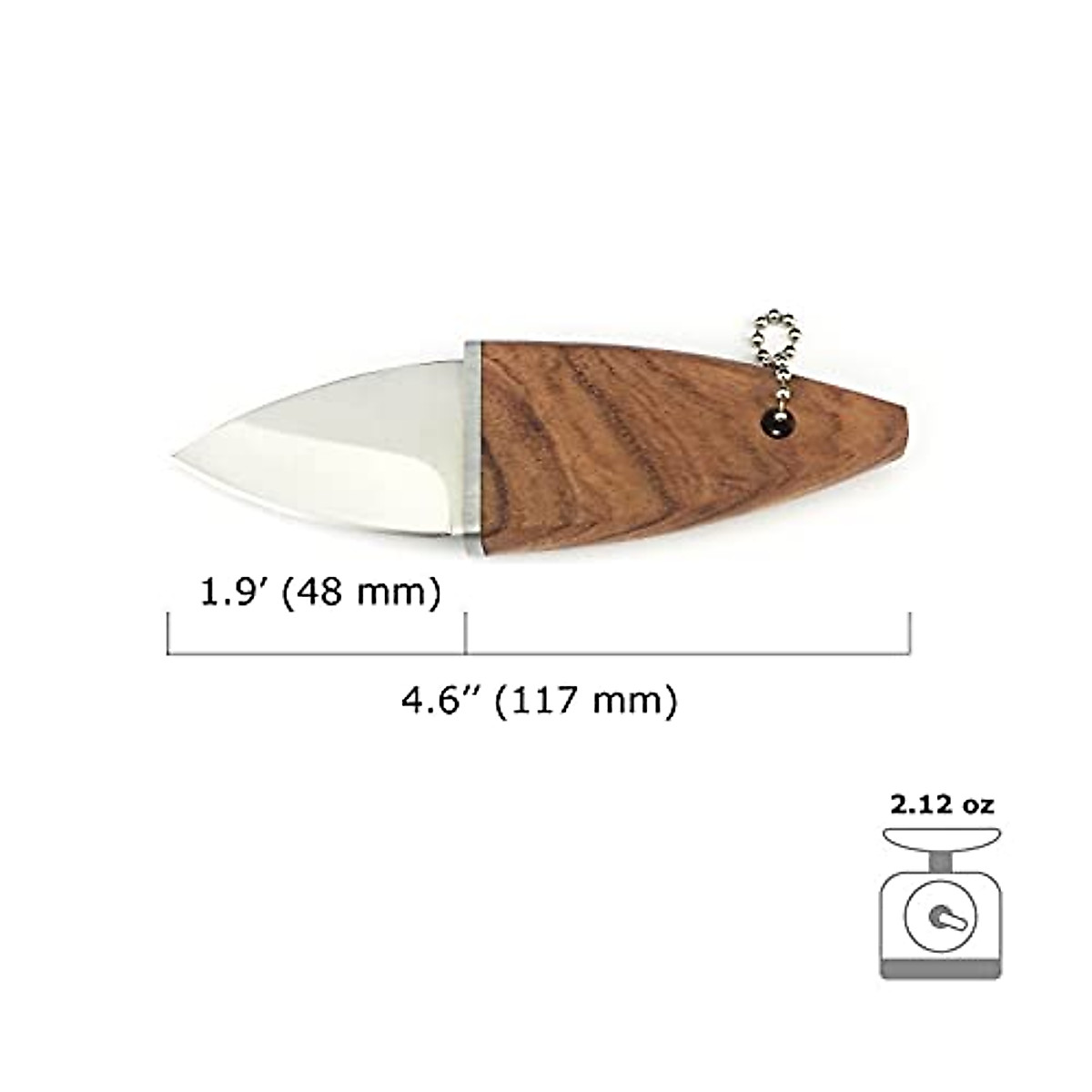 HUAAO 4.6'' Mini Knife, Pocket Knife with 440C Blade Wood Handle, Small Knife Fixed Blade Knife with Sheath for EDC Opening Package Collection Gift