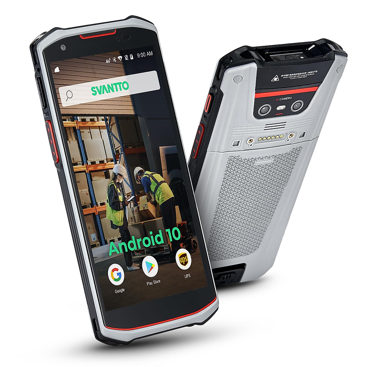 SVANTTO Handheld POS Android Barcode Scanner, Android 10 Mobile Computer with 5.5” Full-Screen, N6602 Scanner Engine, 1D/2D/QR, 2/3/4G WiFi BT, Handheld Scanner for Warehouse, Retail