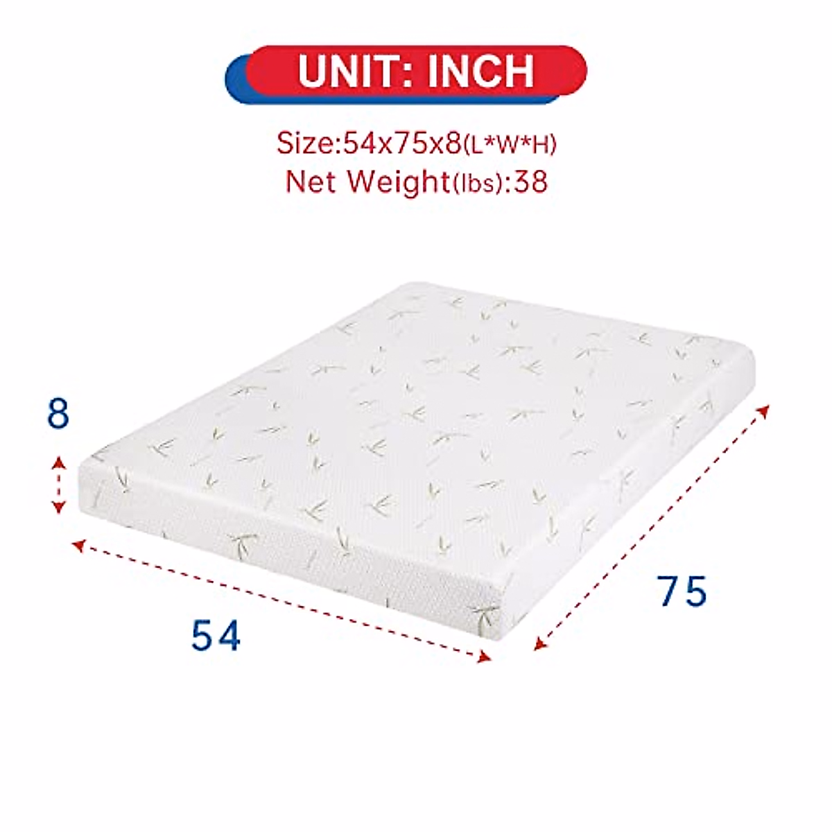 BestMassage Full Mattress, 8 inch Gel Memory Foam Mattress Queen Size for Cool Sleep & Pressure Relief, Medium Firm Mattresses CertiPUR-US Certified/Bed-in-a-Box/Pressure Relieving