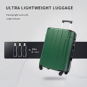 Merax Luggage Set with TSA Lock, All Expandable 3 Piece Hardshell Lightweight Suitcase Set 20inch 24inch 28inch (Dark Green 2-Piece (20/28))
