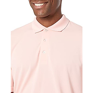 Amazon Essentials Men's Regular-Fit Quick-Dry Golf Polo Shirt - Discontinued Colors, Pink, Large