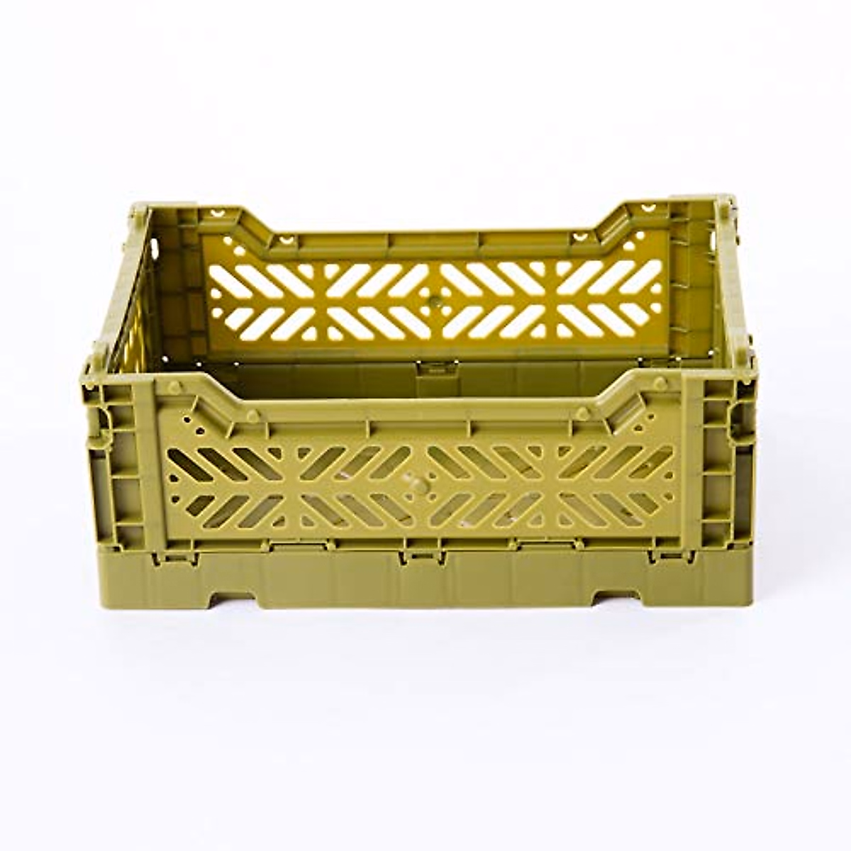 AY-KASA Collapsible Storage Bin Container Basket Tote, Folding Basket CRATE Container : Storage, Kitchen, Houseware Utility Basket Tote Crate - Mini-BOX (OLIVE)