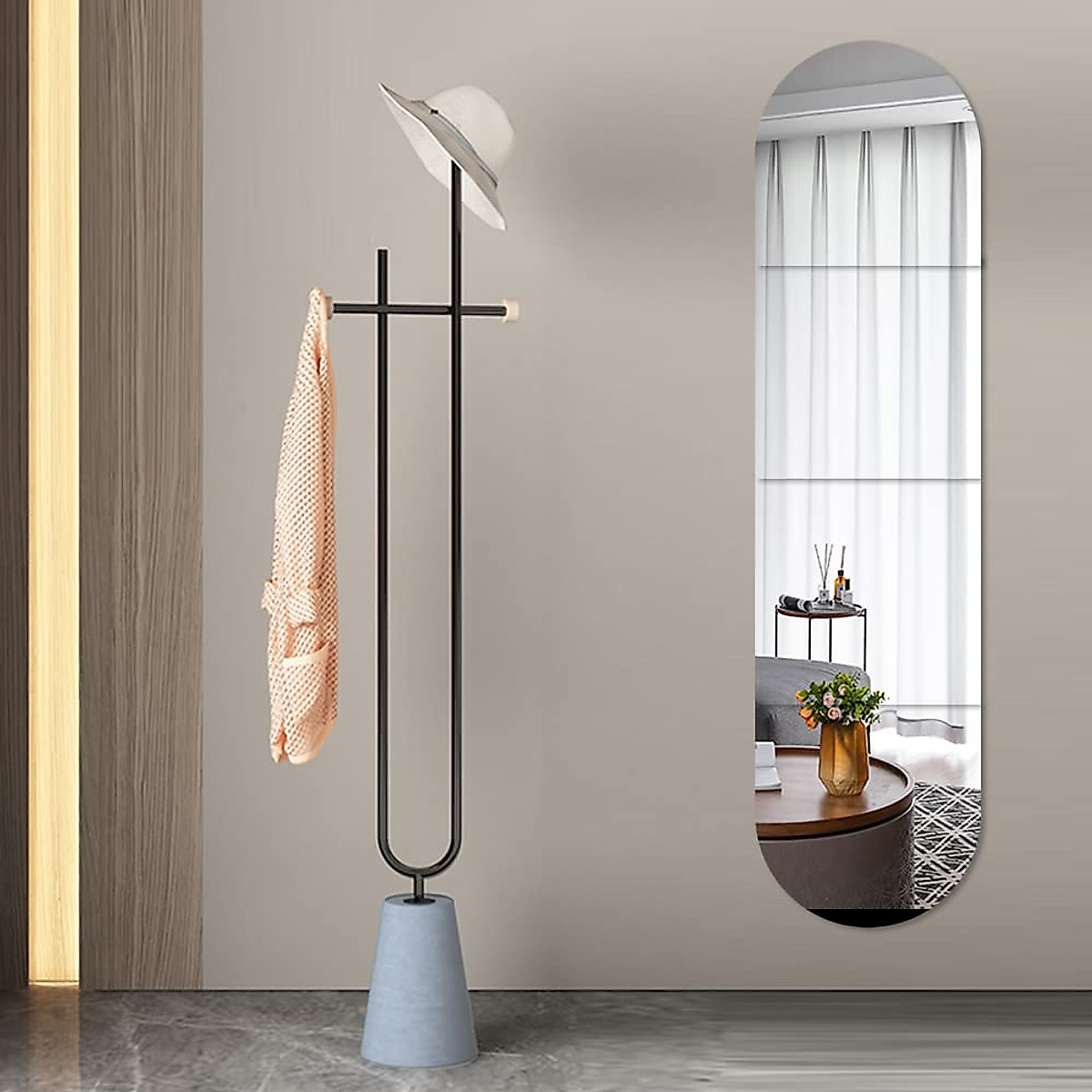 MCLEULLA Full Body Wall Mirrors, 12x12 4pcs Acrylic Plexiglass Mirror Wall Mounted Full Length Frameless Mirror Makeup Large Long Mirror for Walls Home Workout Gym Hallway Mirror Floor Tile