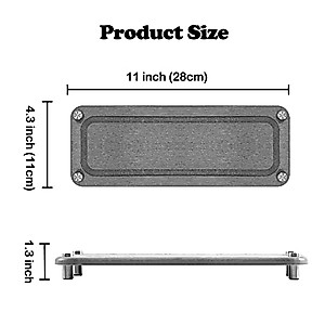 ROBBEAR Kitchen Bathroom Sink Organizer Fast Drying Stone Diatomaceous Earth Water Absorbing Sink Tray for Cup, Soap Bottle, Sponge Holder, Rack for countertop with Stainless Steel Feet (Dark Grey)