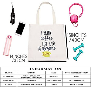 CMNIM Lukes Diner Tote Bag Girls Luke's Diner Merchandise I Drink Coffee Like a TV Show Inspired Friendship Gift for Fans (Lukes Diner Tote Bag)