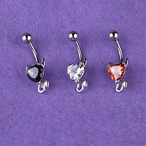 Devil Heart Belly Button Rings Navel Rings Steel Bar Stud Belly Navel Piercing Jewelry