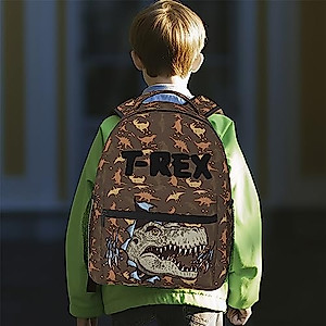 HANKCLES T-Rex Dinosaur Backpack T-REX Bookbag Brown Dinosaur Backpack Dinosaur Lover Bag Backpack Dinosaur Gifts Dinosaur Lightweight Dinosaur Backpack for Boy Girl Students