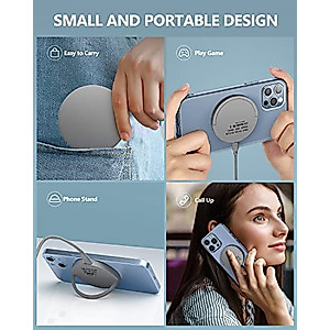 【UV-Coating】 Magnetic Wireless Charger,Qi-Certified Wireless Charging Pad Mag-Safe Charger Compatible with iPhone 14/14 Plus/14 Pro/14 Pro Max, iPhone 13/13 Pro/13 Pro Max/13 Mini, Mag Charging Grey