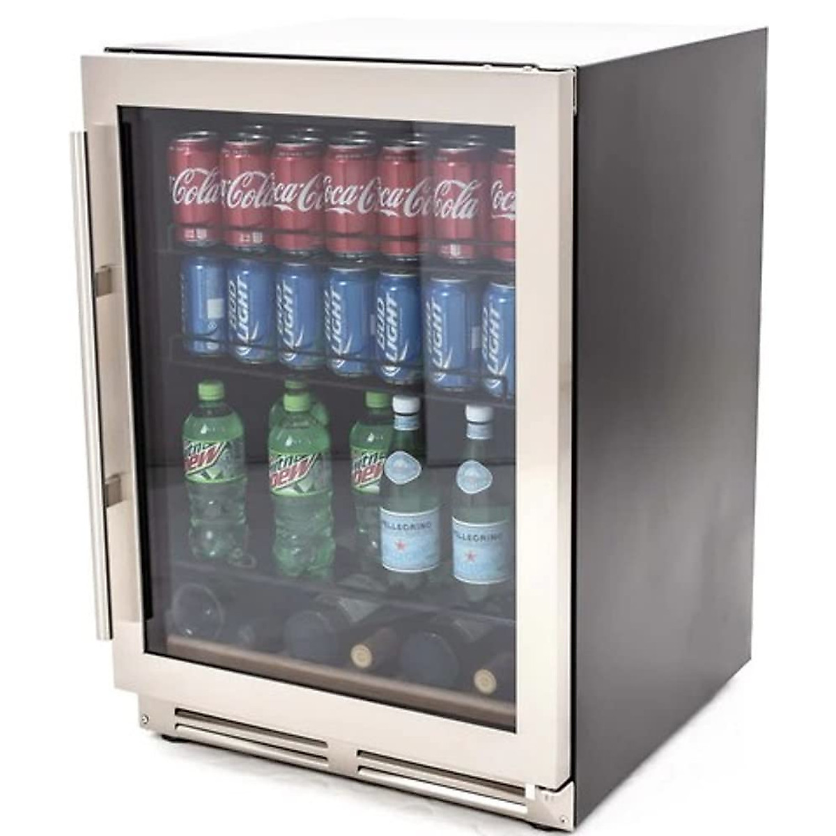 Avanti BCF54S3S Beverage Cooler with Glass Door 126 Can Mini Refrigerator with Lock for Beer Soda Water Wine with Digital Temperature Control, 5.8 cu. ft, Black