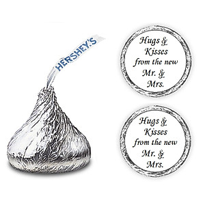 324 Hugs and Kisses from The new Mr. & Mrs. Kiss Wedding Stickers, Chocolate Drops Labels Stickers for Weddings, Bridal Shower Engagement Party Decorations, Party Favors Decor for Kisses
