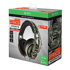 RIG 400HX Officially Licensed Xbox Gaming Headset with Removable Noise Canceling Mic for Xbox Series X, Xbox Series S, Xbox One, PS5, PS4, Nintento Switch & PC - Forest Camo