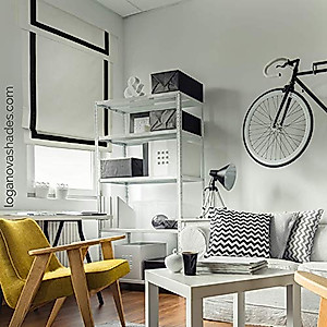 LOGANOVA Faux Linen Roman Shades With Valance For Large & Small Windows, and French Doors. Custom Made. Optional Blackout Lining Blocks 99.9% Of Light. Cordless Motorized Or Chain Mechanism.