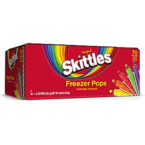 Skittles Fat Free Freezer Bars, Assorted Flavors, 1.5 Oz Bars, 70 Ice Bars