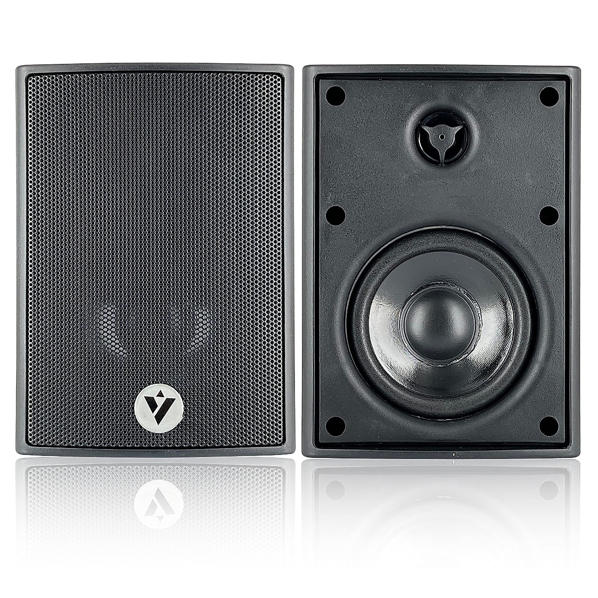 VOYZ 2-Way Wall Mounted Speakers for Indoor and Outdoor Fun - High Performance 100-Watt Loudspeakers with 4" Polypropylene Cone Woofer for Sleek Sound - Ideal Wired Speakers for Outdoor & Home Theater