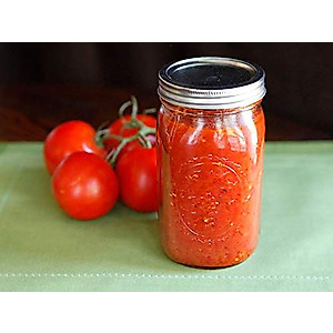 EASY-BUSY Kitchen Combo of Ball 32 oz.-Quart Clear Glass Mason Canning Jar, With EB White Food Storage Plastic Lids Set of 2, Wide Mouth Caps fit WM Ball & Kerr jars & Containers, Reusable, BPA Free,